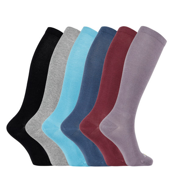 Pima Cotton Everyday Compression Socks (15-20mmHg) - Solids - 6 Pack ...