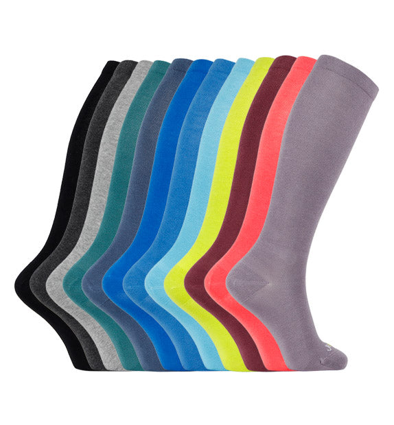 Pima Cotton Everyday Compression Socks (15-20mmHg) - Solids - 12 Pack ...