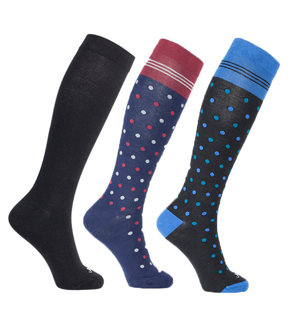 Cotton Everyday Compression Socks (15-20mmHg) - Dots - 3 Pack – ja-vie