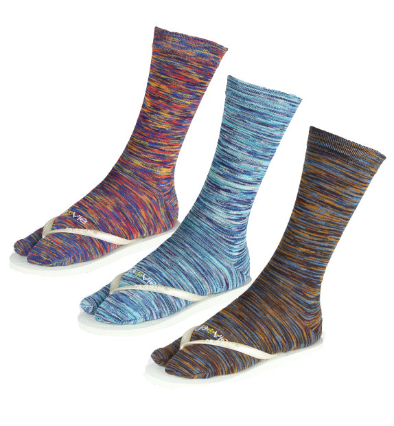 Cotton Split Toe Crew Socks - Space dye - 3 Pack – ja-vie